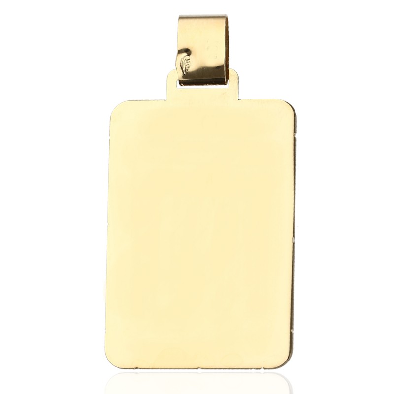 Placa Oro 18K Bicolor 18x26mm